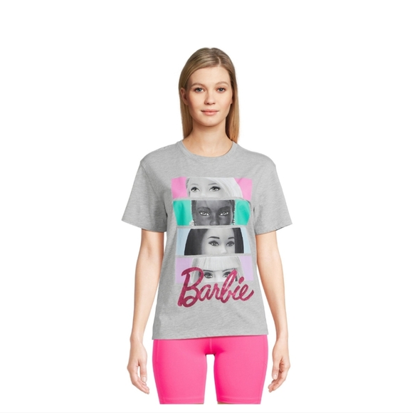 Barbie | Tops | Juniors Mattel Barbie Stacked Short Sleeve Graphic ...